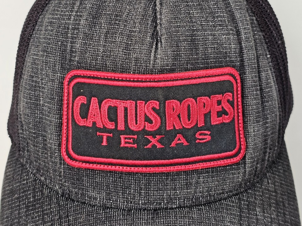 Hooey Cactus Ropes Texas Flexfit Hat Cap Size S/M Black Gray Fitted ...