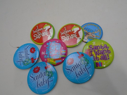 8 Christmas Rudolph Santa Baby I believe in Santa plus more Buttons ...
