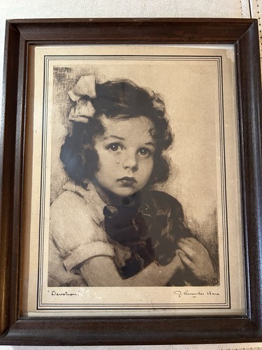 1920 Devotion, Picture Of A Girl And Dog By J. Knowles Hare With ...