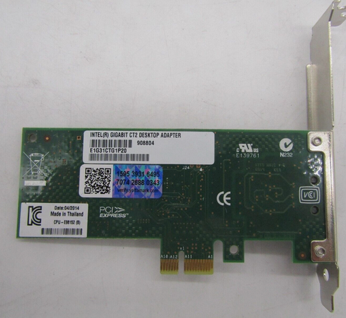 Intel Gigabit CT2 Desktop 1-Port PCI Express Network Adapter P/N ...