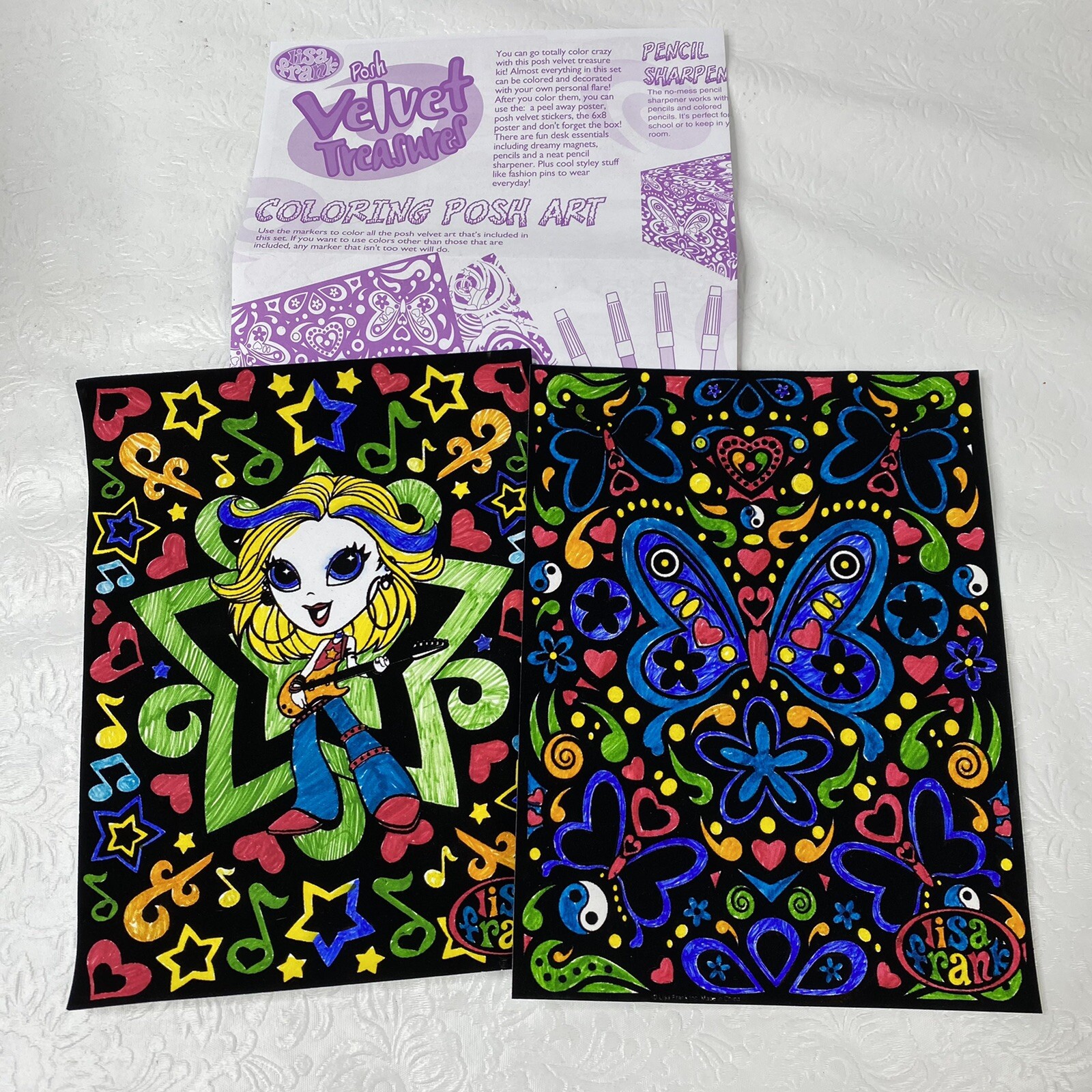 Vtg Lisa Frank Velvet Treasures Fuzzy Storage Box Tiger and Flowers w ...