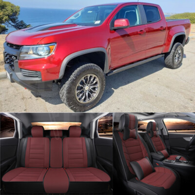 2016-2022 Chevy Colorado Front & Rear 5 Seat Covers Full Set PU Leather ...