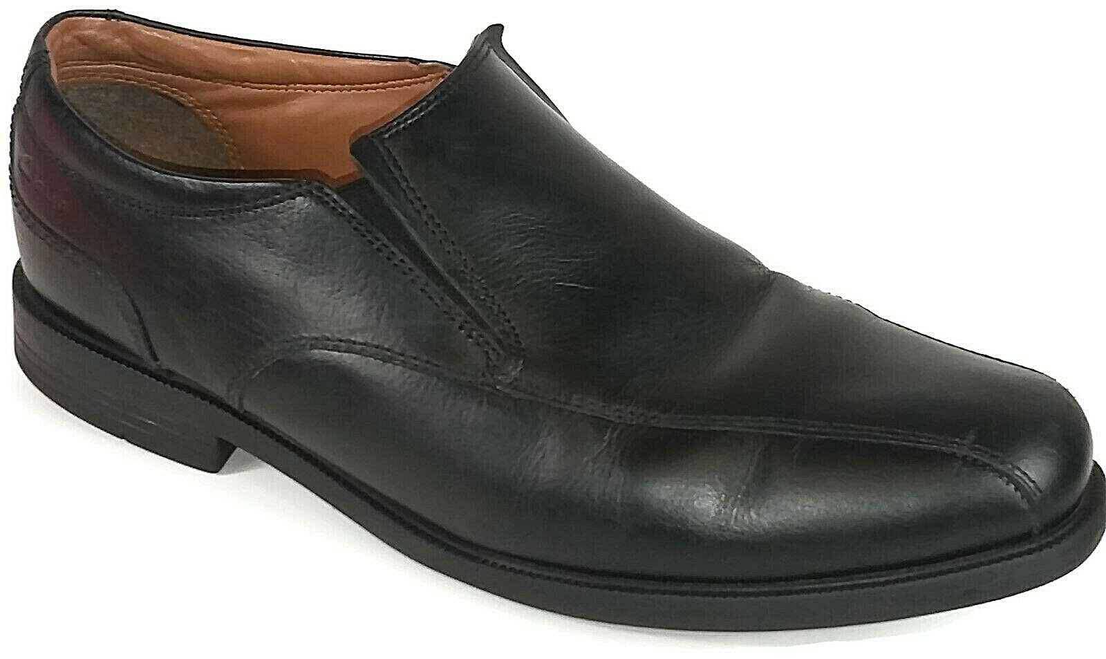 CLARKS Collection Mens Black Leather Hommes Slip On Bicycle Toe Shoes 8 ...