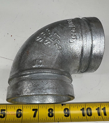 3" SPF Anvil Grooved 90° Short Pattern Elbow SE-1 Ductile Iron 300 ...