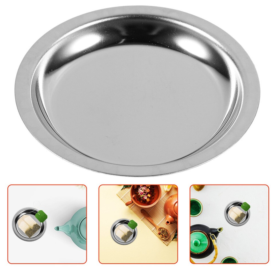 Tea Bag Saucer Small Stainless Steel Round Tea Cup Coaster Utensil ...