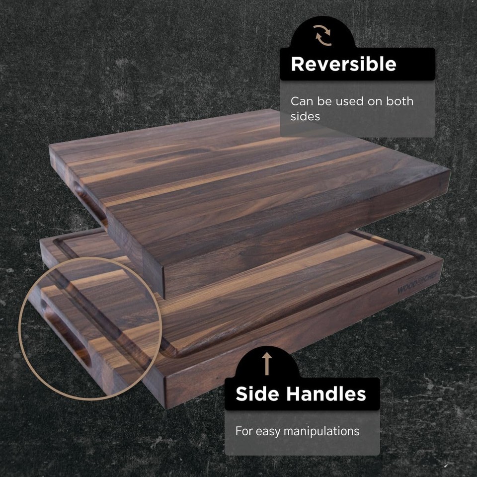 Large Cutting Board from American Walnut - A Butcher Block with Juice ...