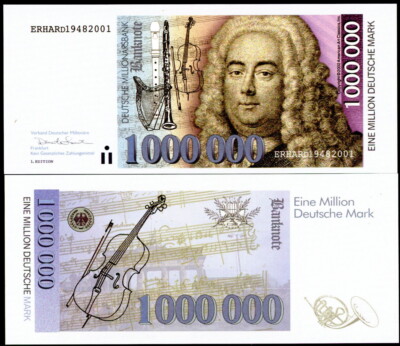 GERMANY ONE MILLION MARK (1,000,000) PRIVATE ISSUE FANTASY ART NOTE ...