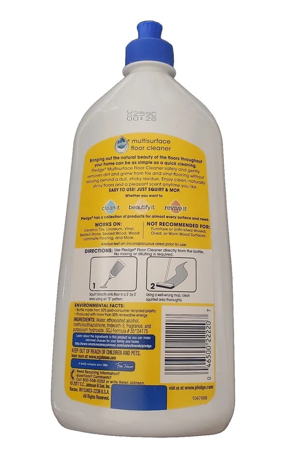 New Pledge Clean it Multisurface Floor Cleaner Rainshower Scent 27 fl ...