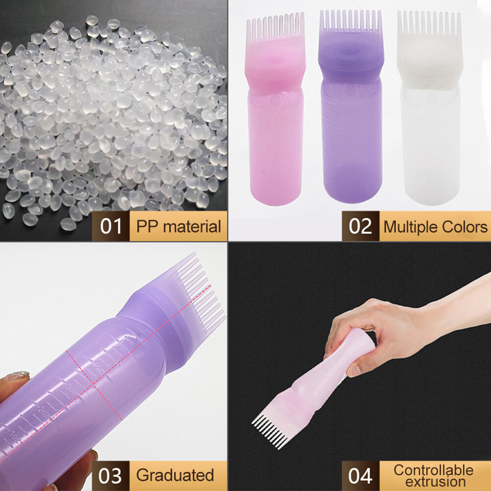 4pcs Home Diy Hair Oil Scale Salon Scalp Treatment Root Comb Applicator