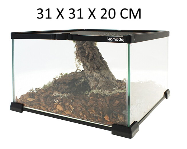 KOMODO GLASS NANO HABITAT SMALL REPTILE VIVARIUM STACKABLE SPIDER ...