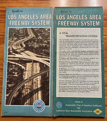 last one AAA Los Angeles Area Freeway System Map 1970s Free Shipping ...