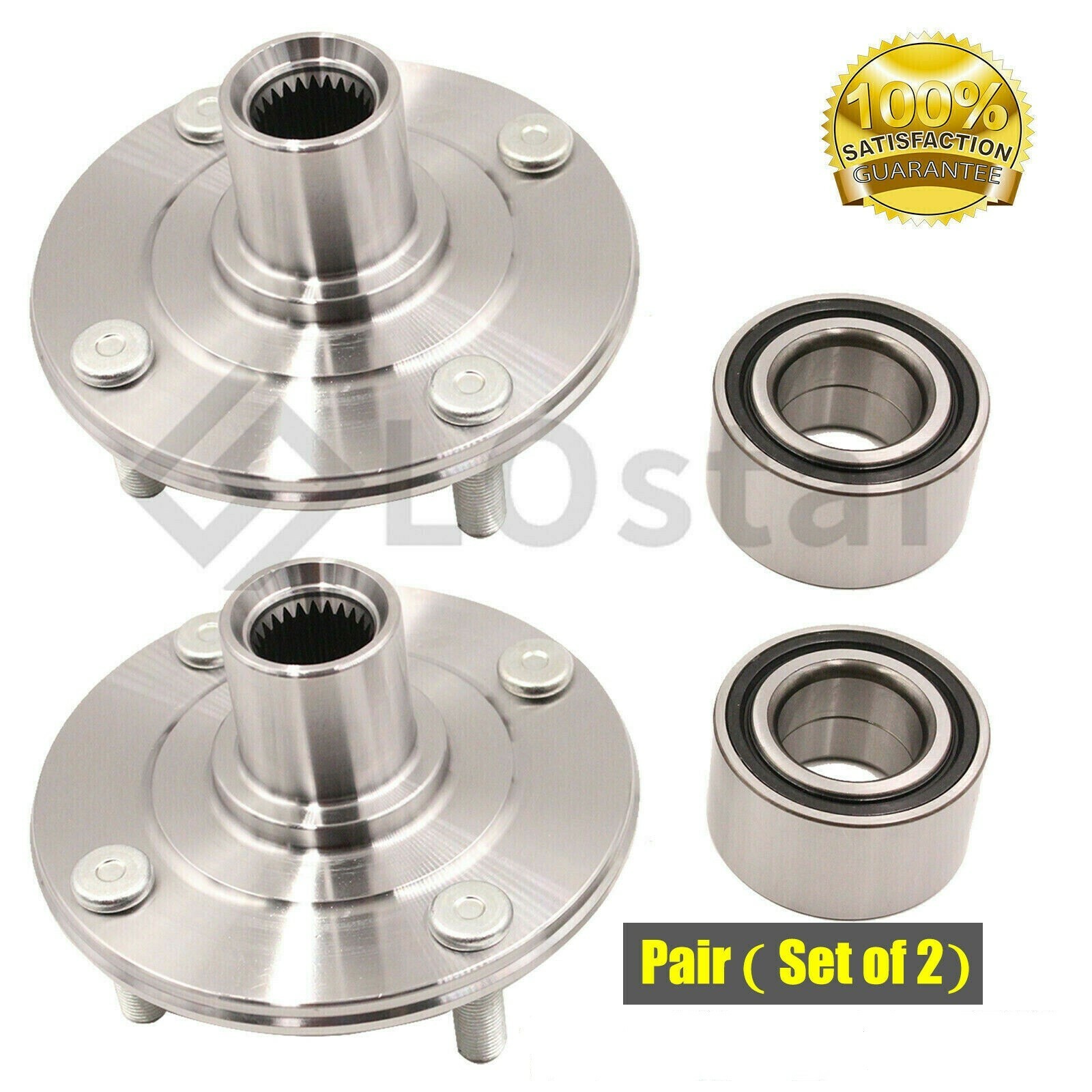 Pair(2) Front Wheel Hub & Bearing Fits Mitsubishi Lancer LS 02-07/ OZ ...