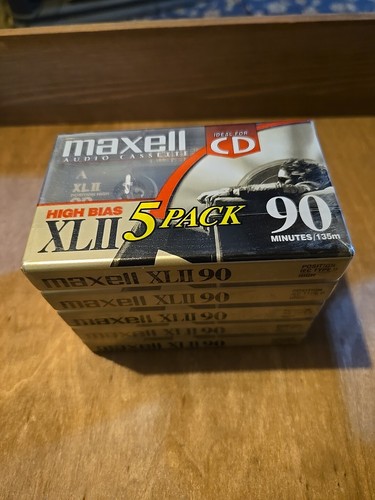 Maxell XLII 90 High Bias XL II 5 Pack Lot NEW SEALED Audio Cassette 90 ...