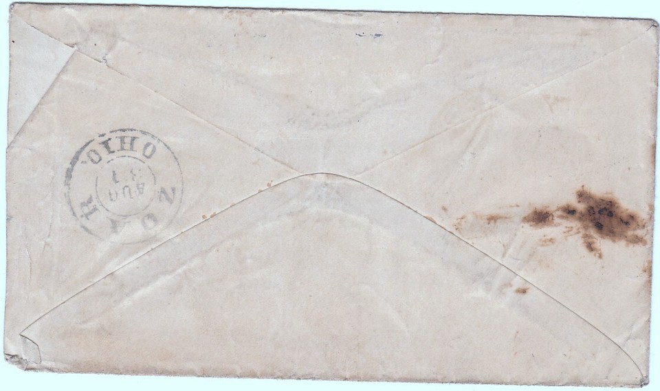 Bloomville Ohio 1883 Bullseye Fancy Cancel Postal Cover 3ct Green Stamp ...