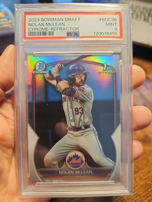 2023 Bowman Chrome Refractor Nolan McLean Mets RC Rookie PSA 9 MINT | eBay
