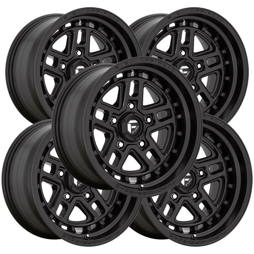 (Set of 5) Fuel D667 Nitro 5 17x9 5x5" -12mm Matte Black Wheels Rims 17 ...