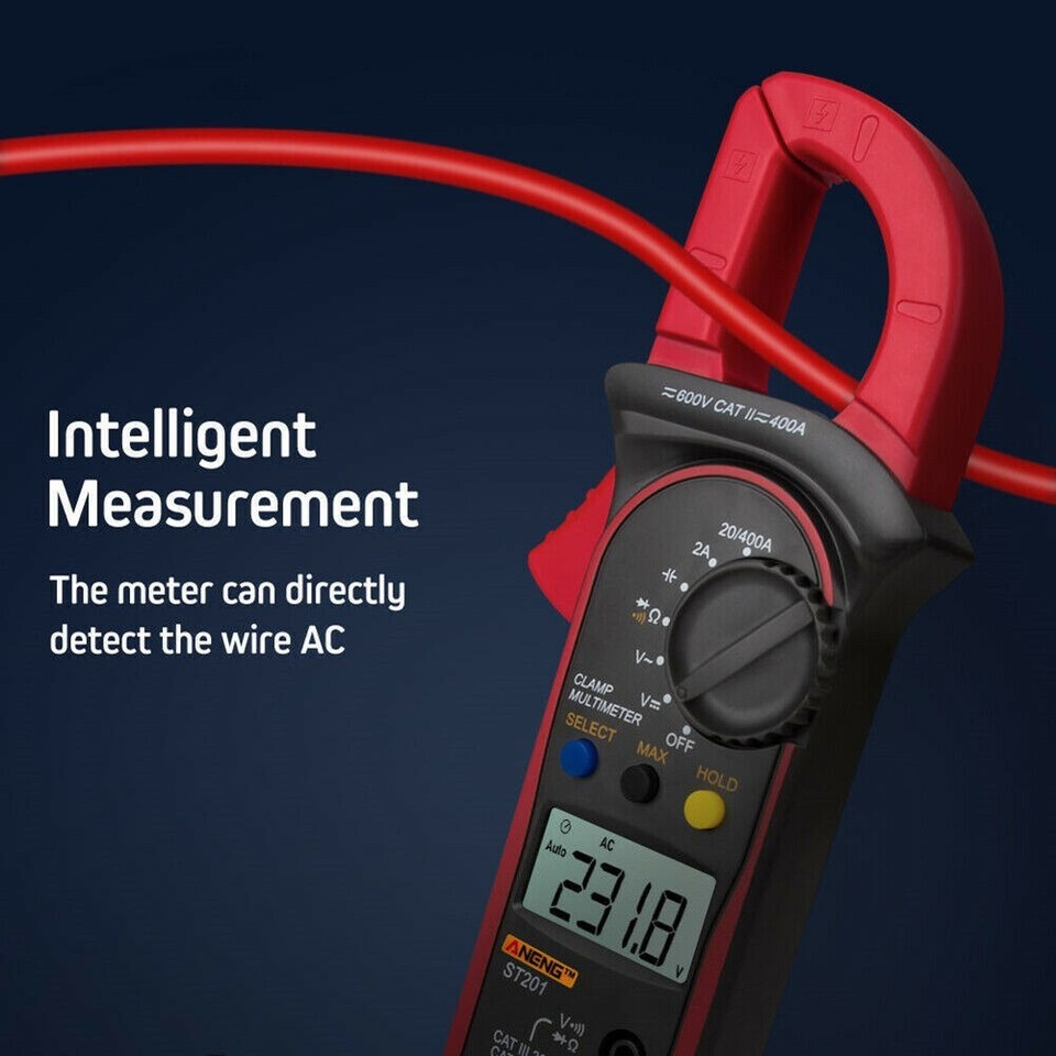 Digital Multimeter Tester AC DC Volt Amp Clamp Meter Auto Range LCD ...