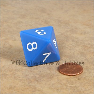 NEW 25mm Jumbo Blue D8 Die D&D RPG Game 8 Sided 1 inch Polyhedral Dice ...