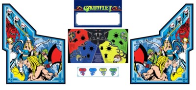 Gauntlet Arcade Side Art Full Set 5pc Artwork Textured CPO Complete Kit ...
