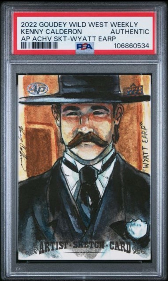 Wyatt Earp & Doc Holiday Tombstone 2022 UD Goudey Wild West AP Sketch ...