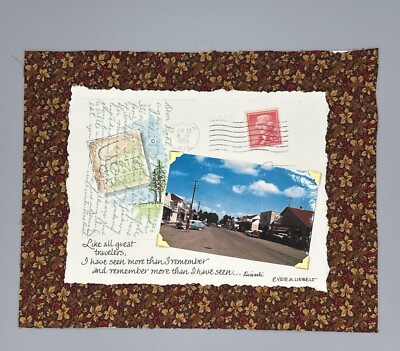 Hand Made Postcard Montage Collage Stamps Folk Art VTG Postcard Mercer ...