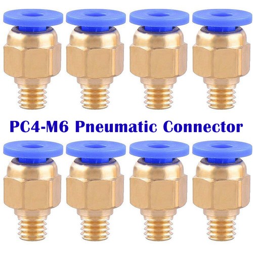 PTFE Push Fit Fixings 4mm Tube M6 Thread - PC4M6 Pneumatic Coupler PC4 ...