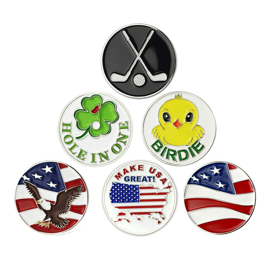 Golf Ball Markers Golf Markers Golf Gifts Clips Pack of 6 (Mixed 11) | eBay
