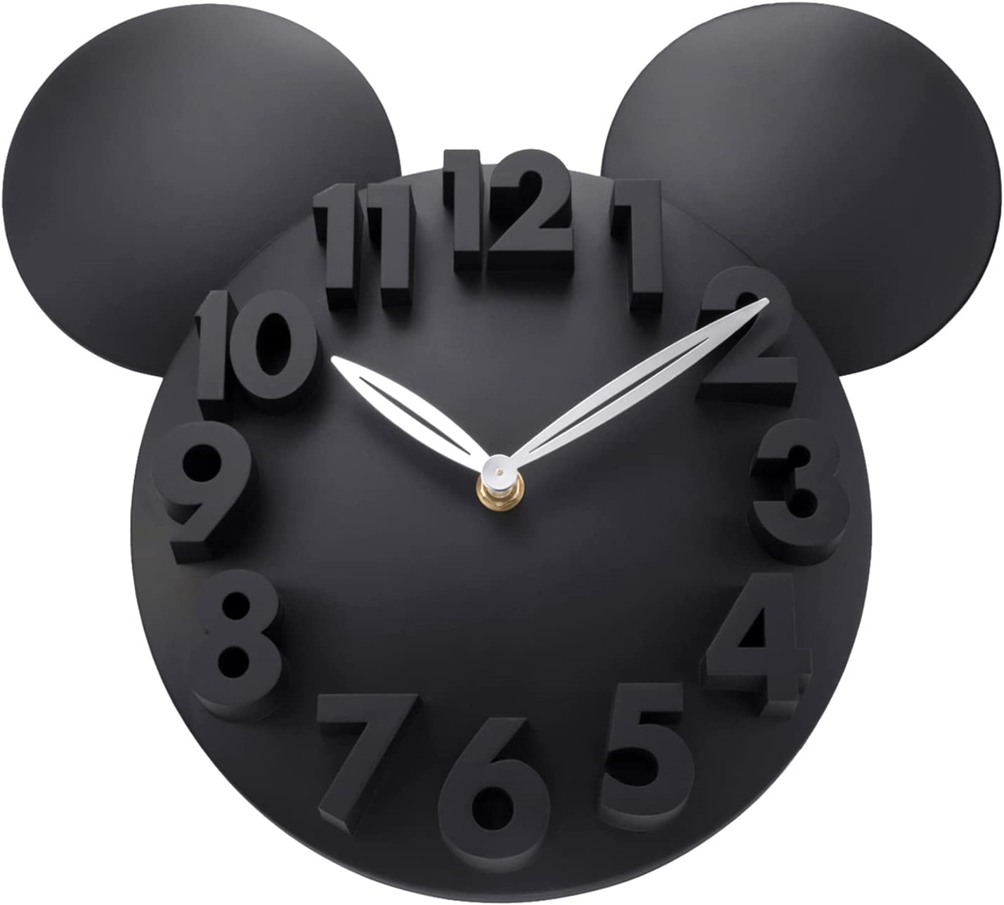 Lafocuse 3D Cute Black Mickey Mouse Wall Clock for Kids Room Boys ...