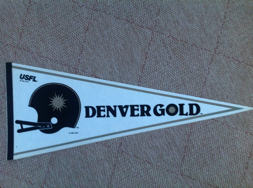 1983 USFL DENVER GOLD HELMET FOOTBALL Pennant | eBay