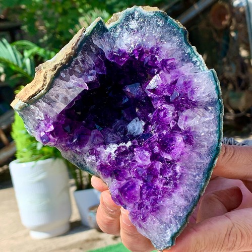 1.59LB Natural Amethyst geode quartz cluster crystal specimen Healing ...