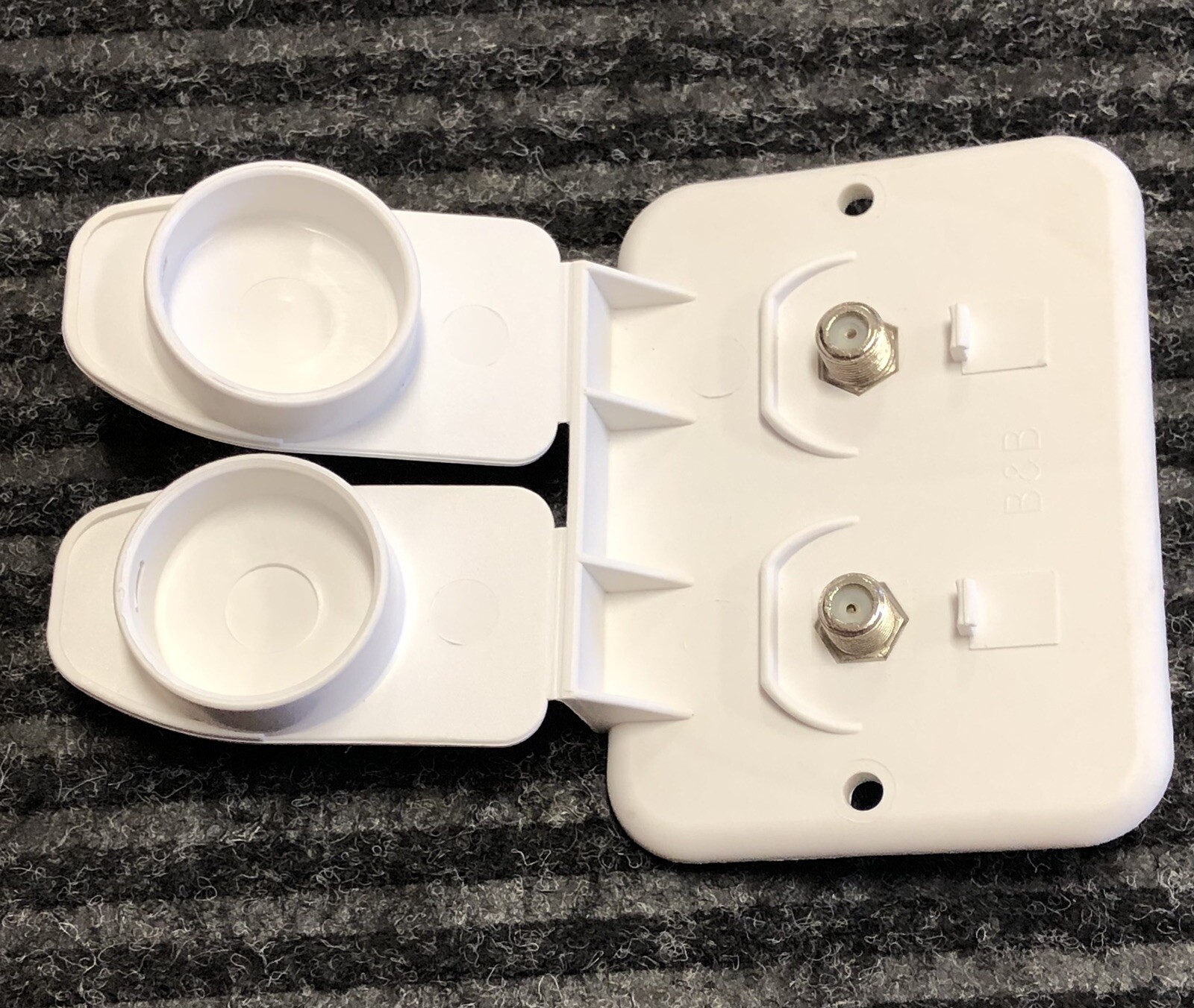 RV Dual Coaxial Cable TV Hookup Plate Camper Park Television Jack F ...