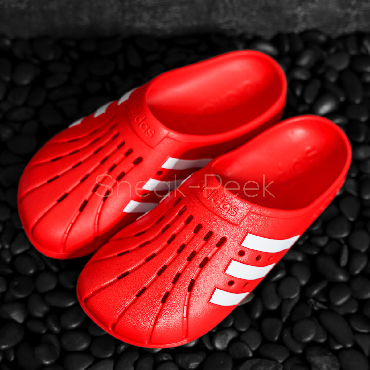 Adidas Adilette Clog Men’s Red White Slipper Waterproof Slide Sandal ...