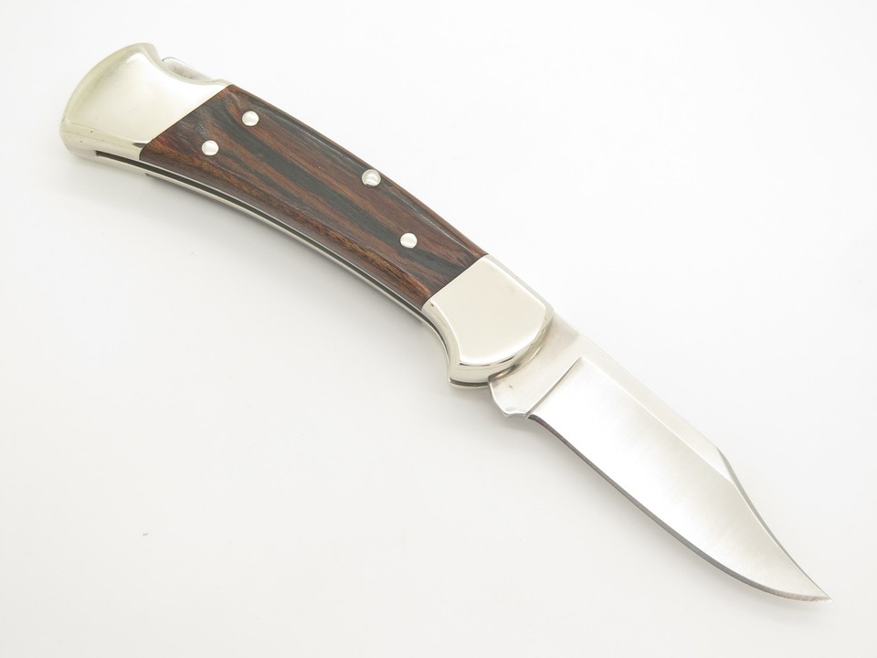 2002 Buck 112 Ranger Nickel Silver Bolsters Folding Hunter Lockback ...