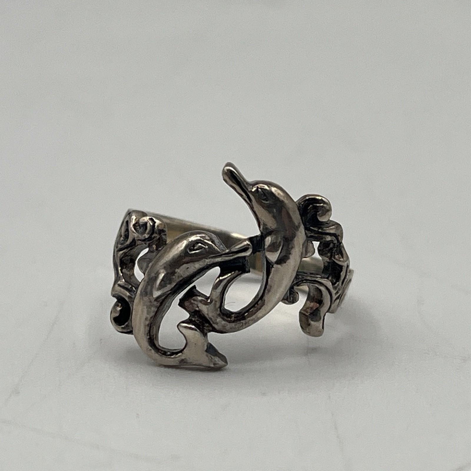 Sterling Silver 925 Dolphins Ring Size 4.75 US - A013020 | eBay