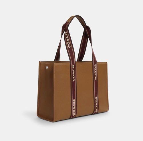 NEW AUTH Coach Large Smith Tote Brown Camel Spacious Leather Bag | eBay