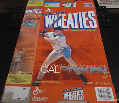 WHEATIES - BASEBALL'S ALL-TIME IRON MAN - CAL RIPKIN JR. - EMPTY BOX ...