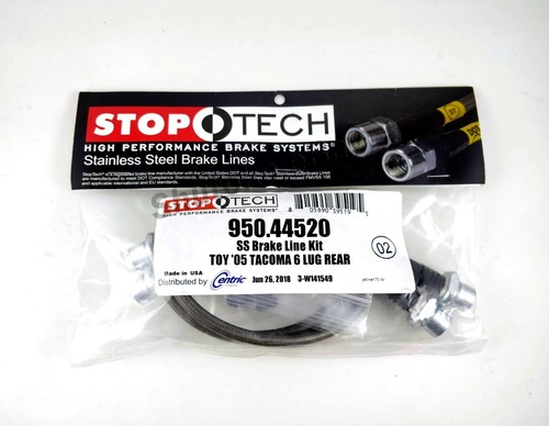 STOPTECH SS STAINLESS STEEL REAR BRAKE LINES FOR 05-20 TOYOTA TACOMA 6 ...