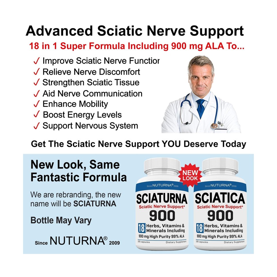 Sciatica Nerve Support Supplement with 900 mg HP-99 Alpha Lipoic Acid ...