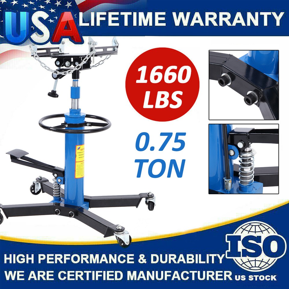 0.75 Ton Hydraulic Transmission Jack Stand Lifter Hoist Car Lift ...