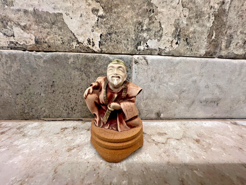 Japanese Resin Netsuke Man On Wooden Stand #2 | eBay