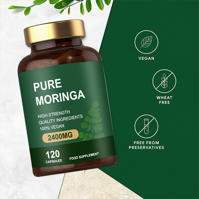 Organic Moringa Capsules 2400mg | High Strength Moringa Oleifera Leaves ...