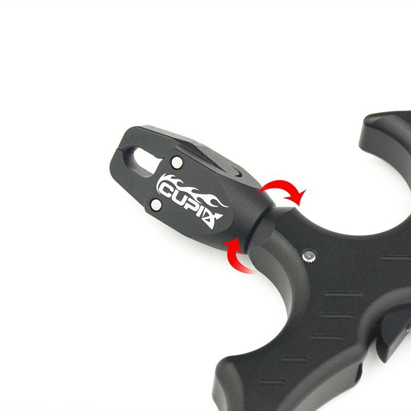 360° Compound Bow Release Aids 3 Or 4 Finger Grip Thumb Caliper Trigger ...