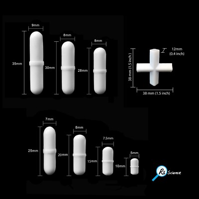 8pcs PTFE Magnetic Stirrer Mixer Spinbar Plus Cross-Sharped Stir Bar | eBay