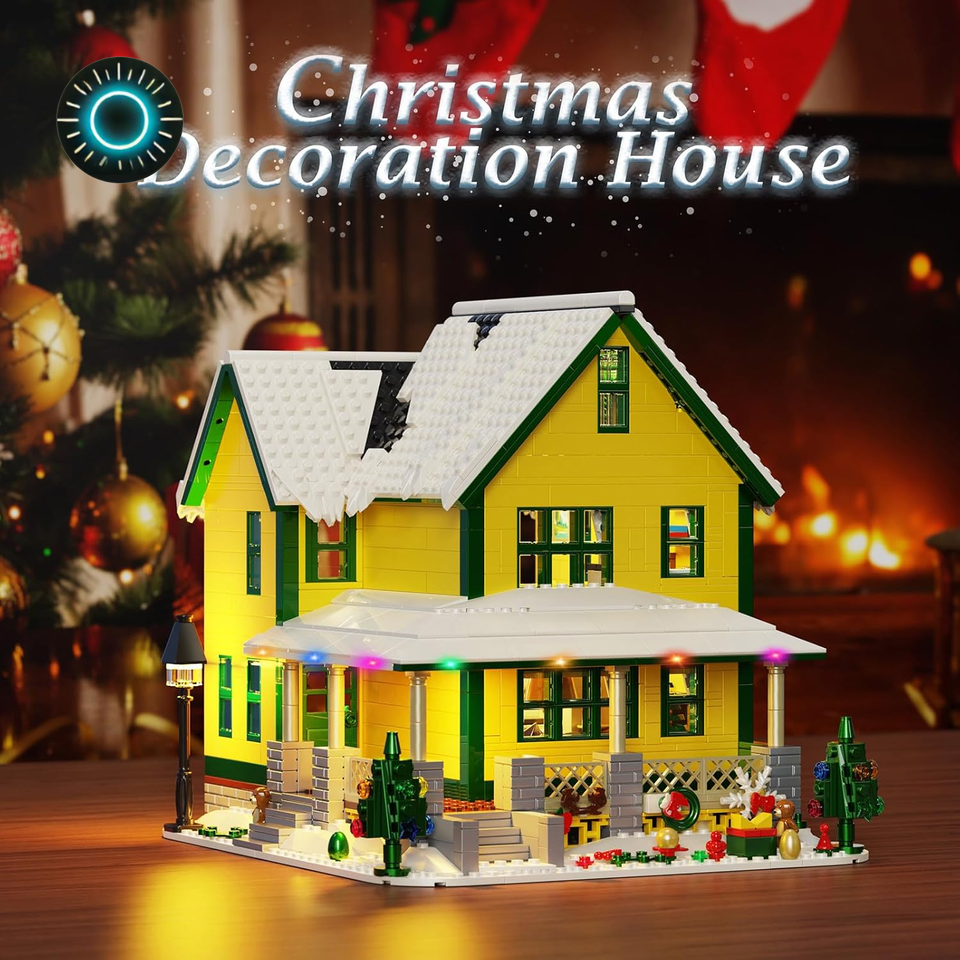 Christmas House Building Set with Light Story Movie Snow House Blocks ...