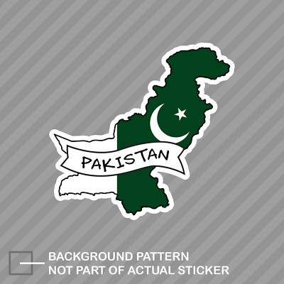 Pakistani Shaped Pakistan Flag Sticker Decal Vinyl ribbon country pride ...