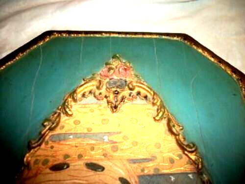 ART DECO GESSO BOX BARBOLA ROSES HARLEQUIN LADY 1910 GUMPS SAN ...