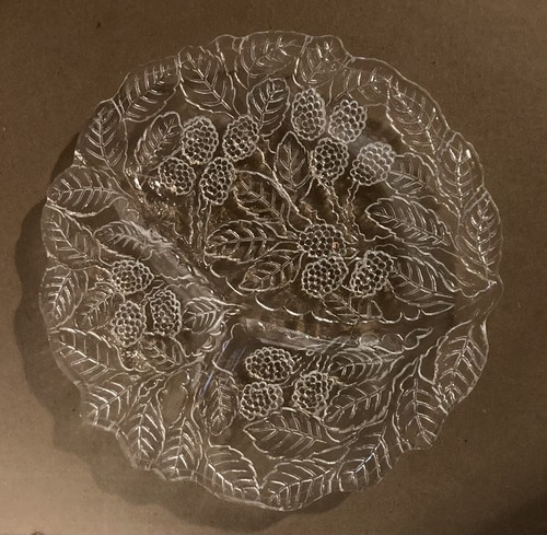 Vintage Clear Indiana Glass Loganberry Pattern Divided Plate 9in | eBay