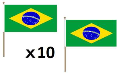 BRAZIL FLAG 12'' x 18'' wood stick - BRAZILIAN FLAGS 30 x 45 cm ...