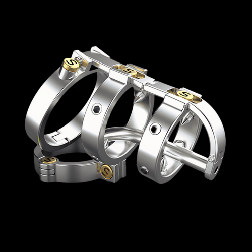 Stainless Steel Male Chastity Device Hinged Cage Punk Style Metal Lock ...