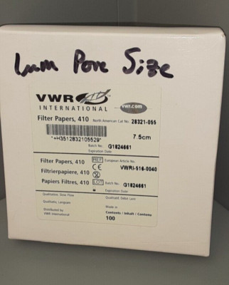 VWR Qualitative Filter Paper (410) 5.5cm, 1mm pore size (100PK) 28297 ...